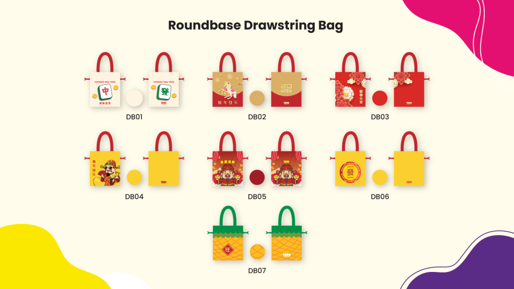 Custom CNY Mandarin Orange Bag | Drawstring Bag SG